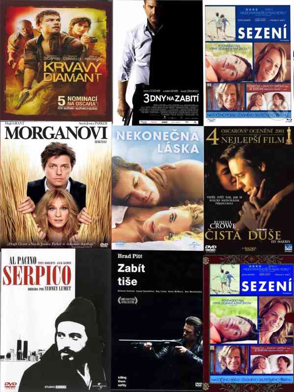 Mix 9 CZ / EN / MA / PL Dabing DVD filmů viz. popisek - bazar ...