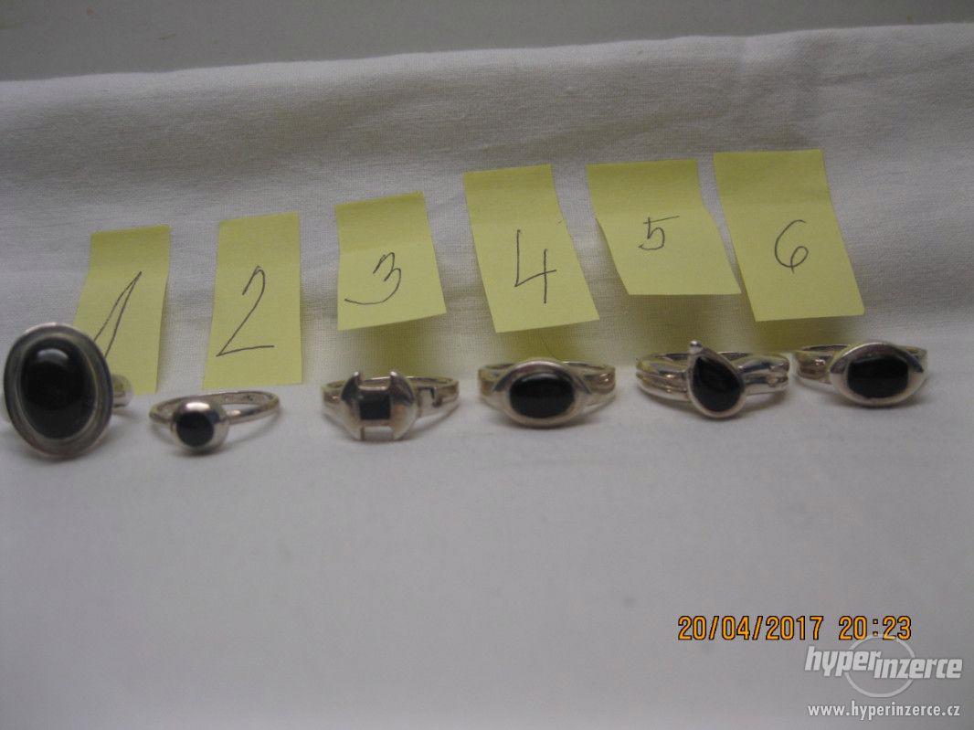 Prsten - stříbro, onyx - vel. 50-53 - bazar - Hyperinzerce.cz