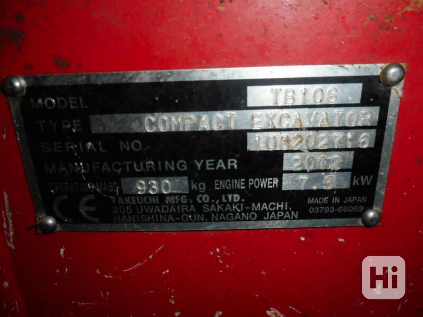 Takeuchi TB 108 (930kg) - bazar - Hyperinzerce.cz