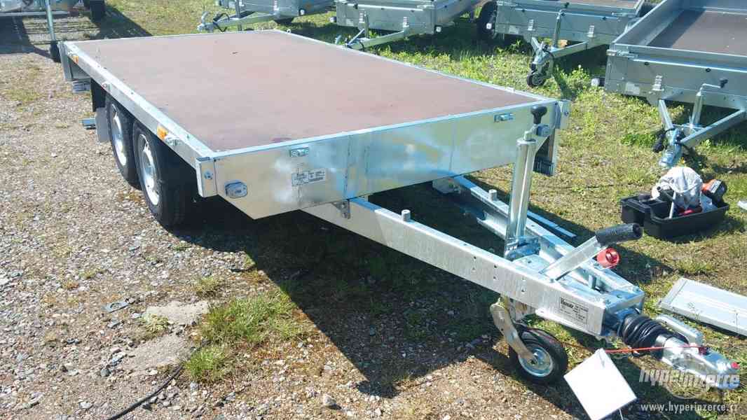 AKCE!!! Brzděný přívěsný vozík, valník 310x160cm, 2,7t - bazar ...