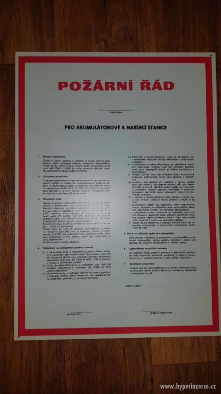 CEDULE POŽÁRNÍ ŘÁD - bazar - Hyperinzerce.cz