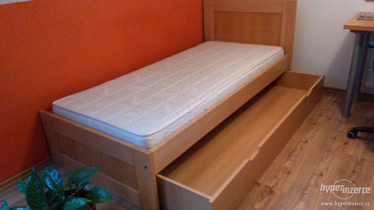 Masivní postel Buk - 90x200 cm - bazar - Hyperinzerce.cz