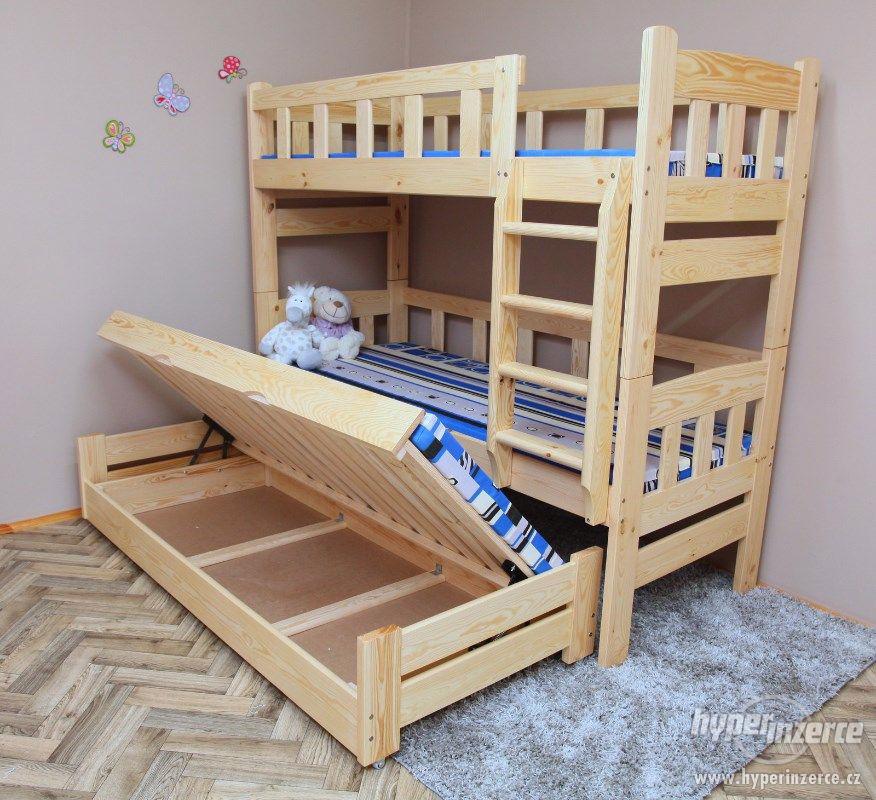 PATROVÁ POSTEL Z MASIVU, PALANDA PRO 3 OSOBY GIGANT CHALUP - bazar ...