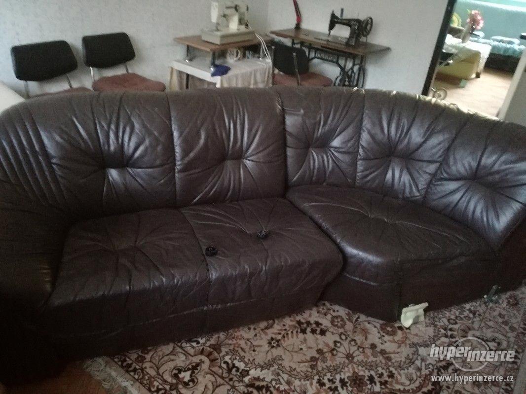 Kozena sedacka "L" + křeslo - bazar - Hyperinzerce.cz