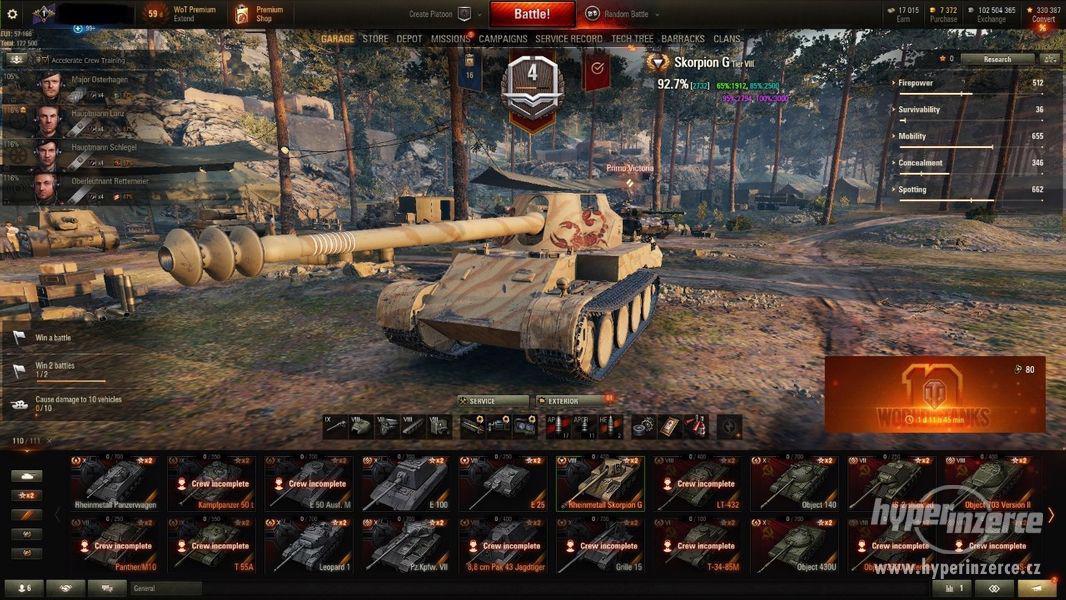 wot účet (279r, chieftain...) - bazar - Hyperinzerce.cz