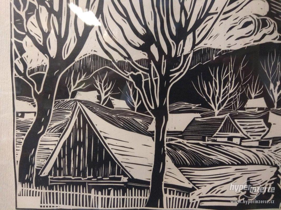 Originál obraz linoryt Grossmann Václav aukce 700 Kč - bazar ...