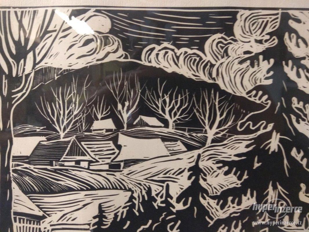 Originál obraz linoryt Grossmann Václav aukce 700 Kč - bazar ...