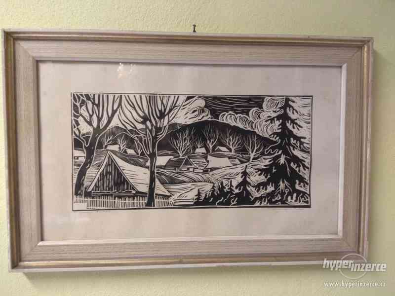 Originál obraz linoryt Grossmann Václav aukce 700 Kč - bazar ...