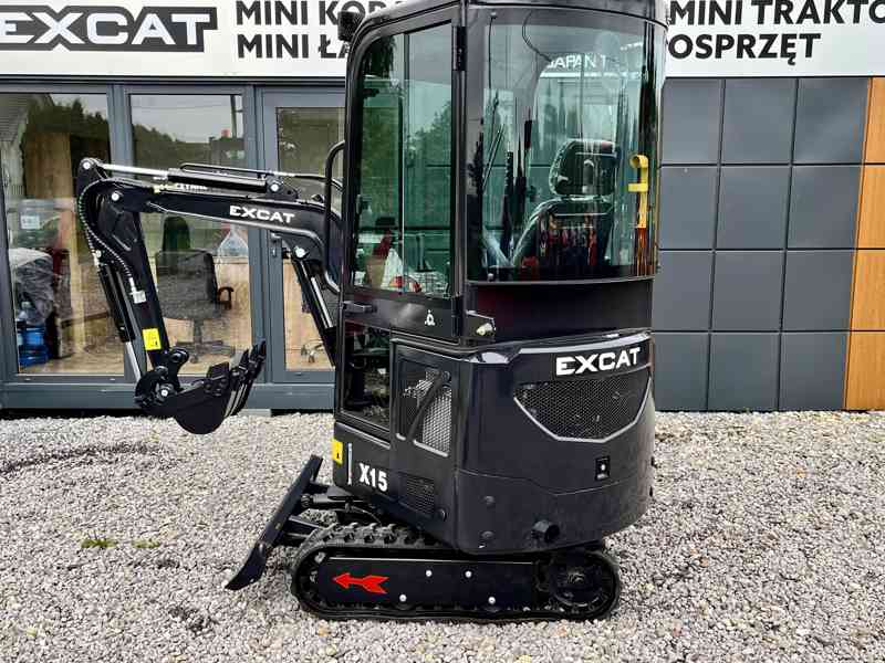 Nové Minibagr EXCAT X15, váha 1,5T, Joystick, Kabina, ČERNÁ - bazar ...