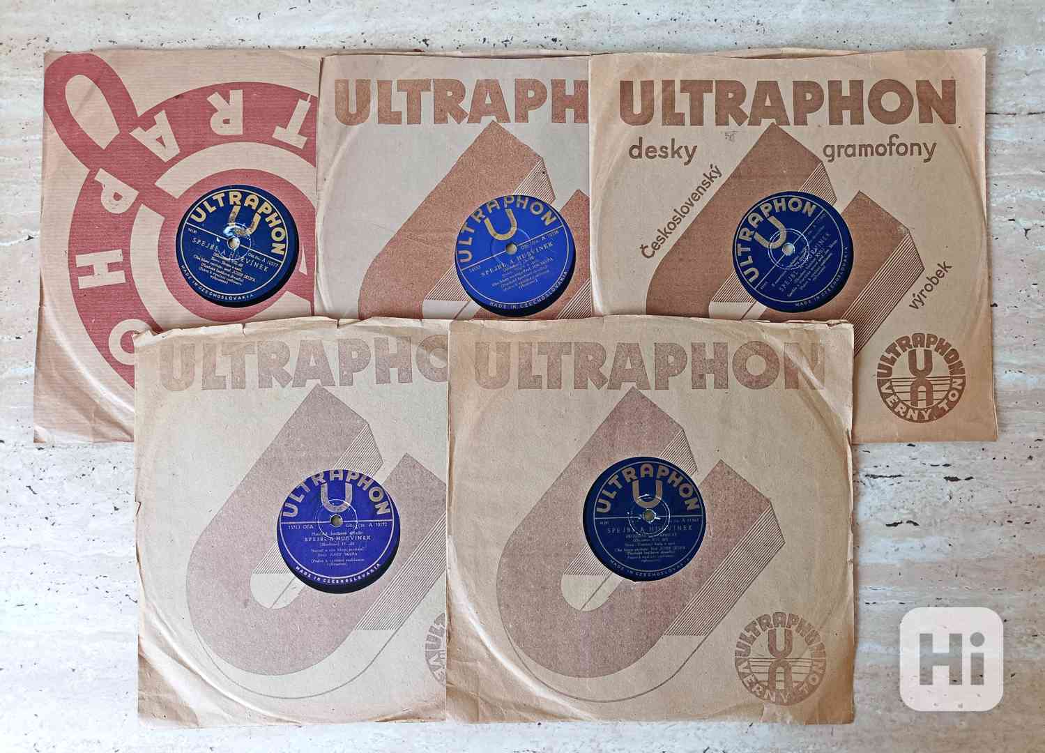 5 starožitných gramodesek Ultraphon Spejbl a Hurvínek, 1936 - bazar - Hyperinzerce.cz