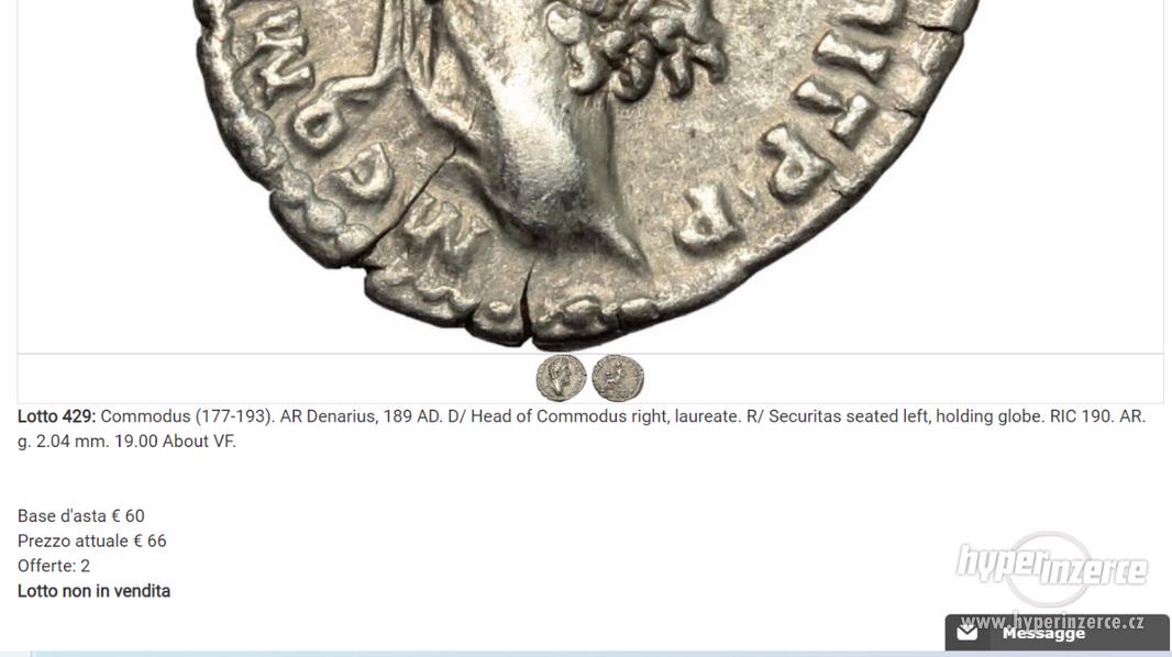 Denár AR Commodus, RIC 190 - bazar - Hyperinzerce.cz