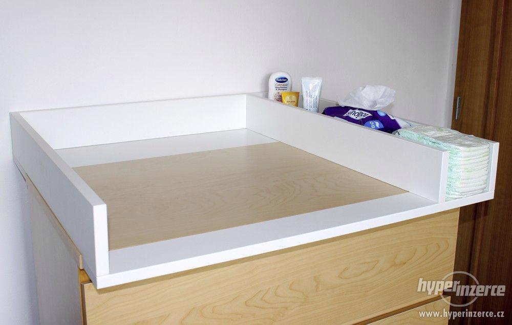 Přebalovací pult-nástavec na komodu MALM - bílý s přihrádkou - bazar ...