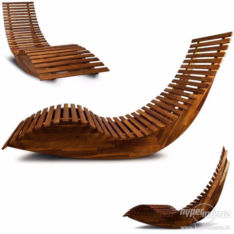 Luxusní ergonomické zahradní lehátko z akátového dřeva - bazar ...