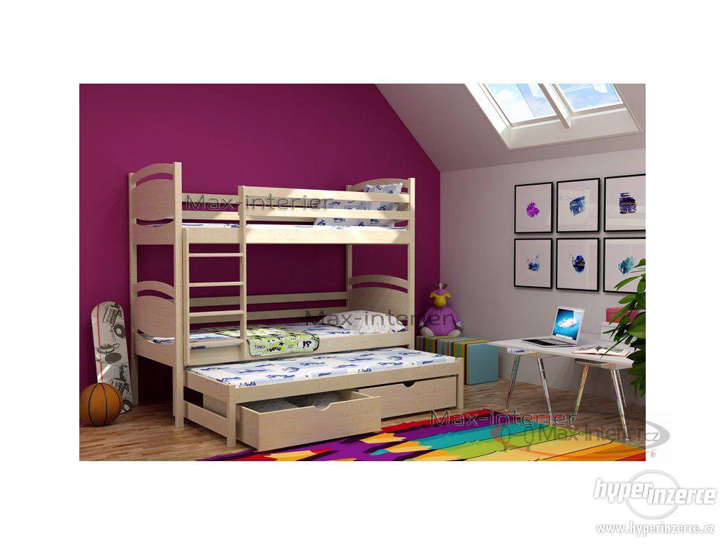 Patrová postel pro 3 děti-KOMPLET- DOPRAVA ZDARMA - bazar - Hyperinzerce.cz