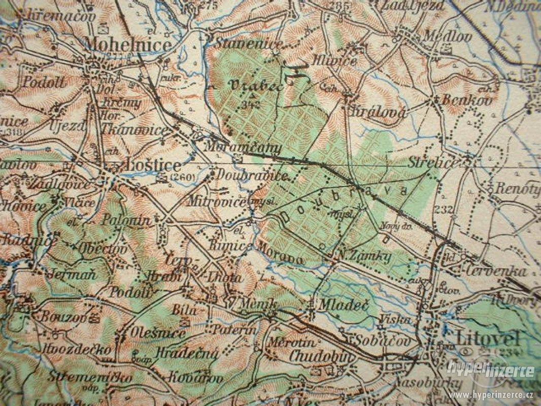 Dvě prvorepublikové mapy - Východní Čechy a Severní Morava - bazar ...