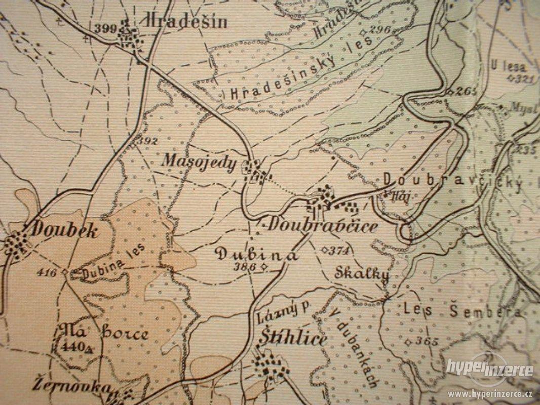 Mapa okolí Č. Brod Nymburk Poděbrady Kouřim 1910 - bazar - Hyperinzerce.cz