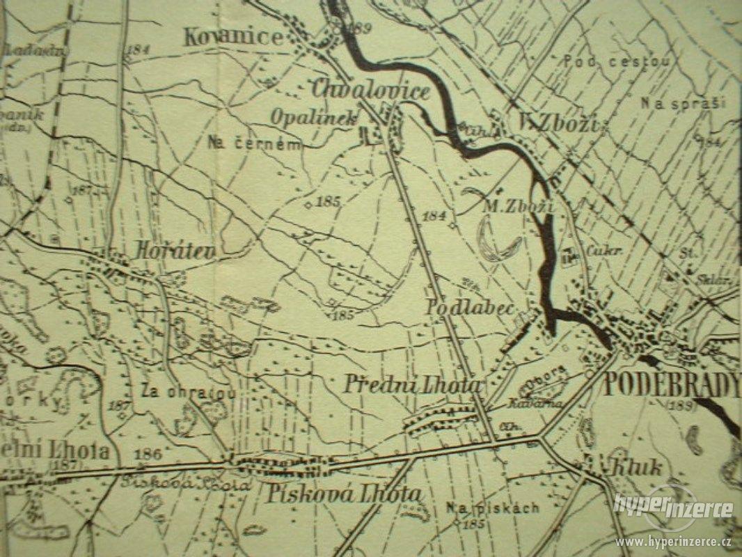 Mapa okolí Č. Brod Nymburk Poděbrady Kouřim 1910 - bazar - Hyperinzerce.cz