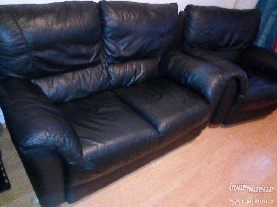 Kožená sedačka 2+1 - bazar - Hyperinzerce.cz