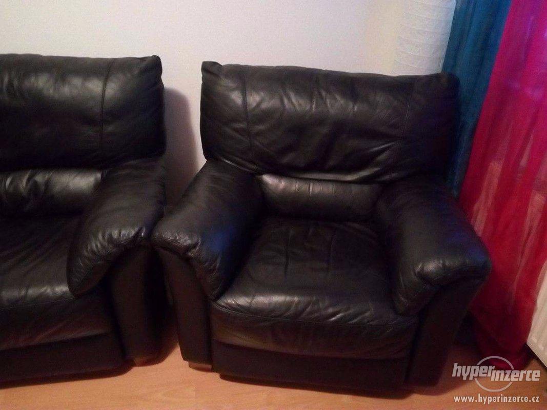 Kožená sedačka 2+1 - bazar - Hyperinzerce.cz