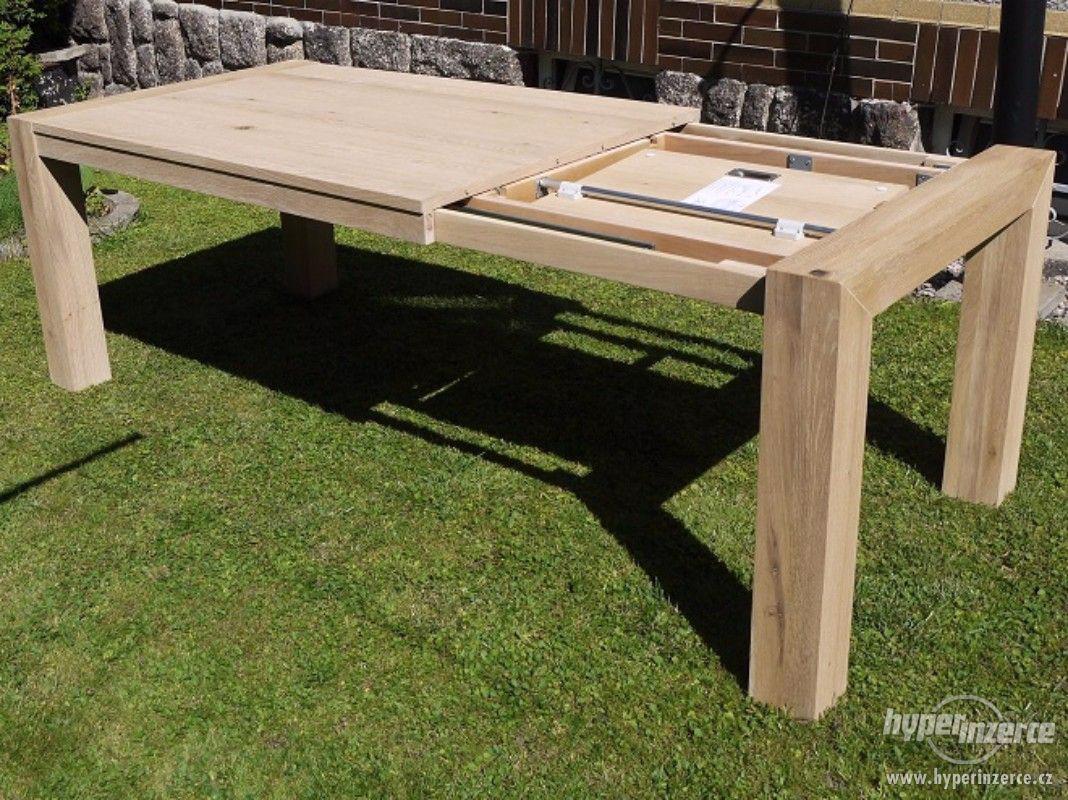 Masivní rozkládací dubový jídelní stůl - Bardolino - bazar ...