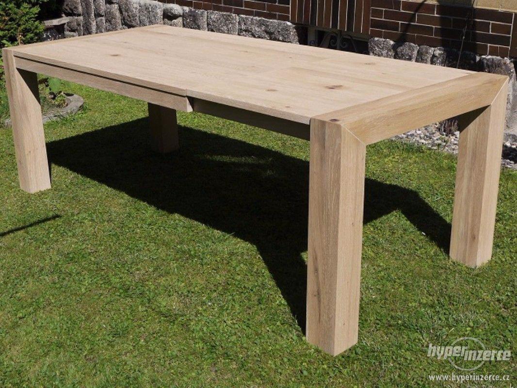 Masivní rozkládací dubový jídelní stůl - Bardolino - bazar ...